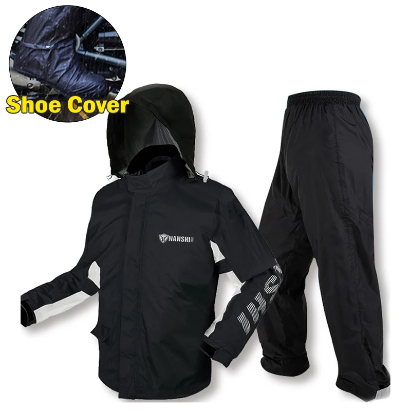 S-2XL-Men-Raincoat-Set-Motorcycle-Rider-Waterproof-Rain-Suit-Jacket-and ...