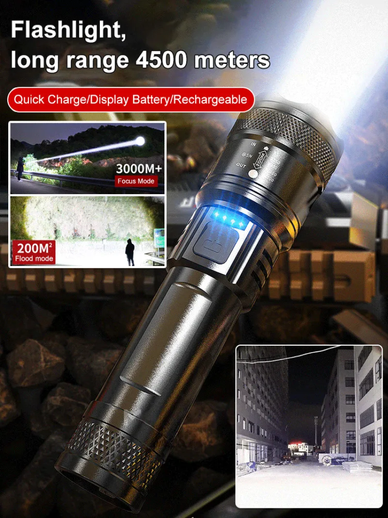 Led-Flashlight-Strong-Light-Emergency-Flashlight-Retractable-Focus ...
