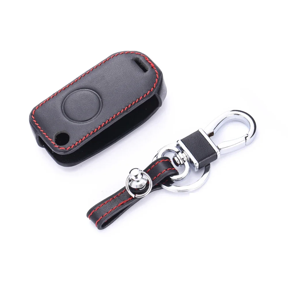 Genuine Leather Remote Car Keys Case Fob Cover for Mercedes W168 W124 ...