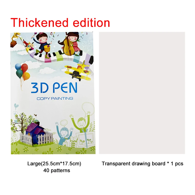 3D-Printing-Pen-Drawing-Book-Reusable-Colorful-22-40-Patterns-Thick ...