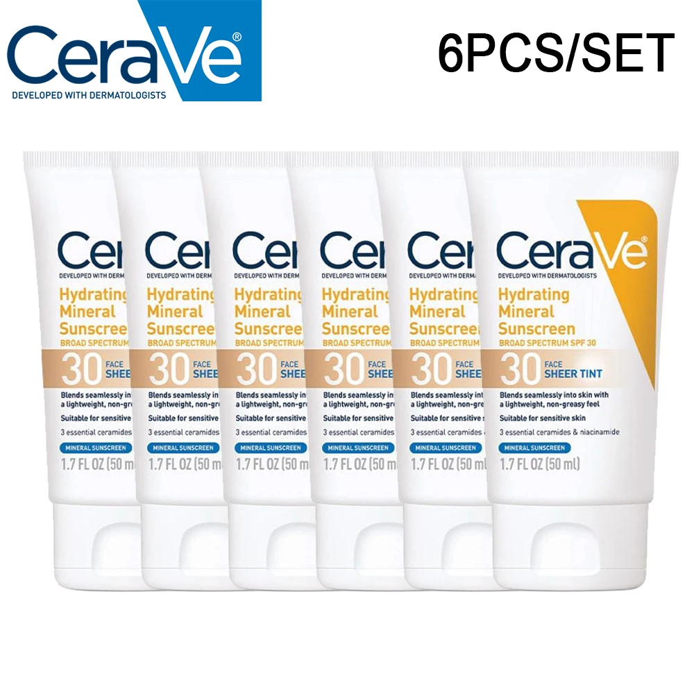 Protector-solar-tintado-de-CeraVe-6-piezas-FPS-30-Mineral-hidratante ...