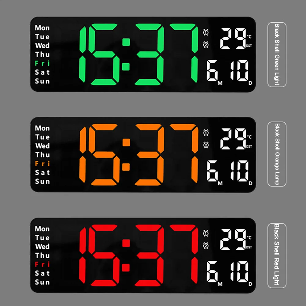 13in-Digital-Wall-Clock-Automatic-Brightness-Dimmer-Dual-Alarms-LED ...