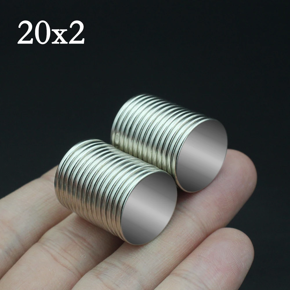 10-20-50-100Pcs-20x2-Neodymium-Magnet-20mm-x-2mm-N35-NdFeB-Round-Super ...