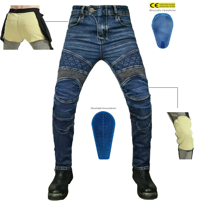 Motorcycle Riding Jeans Pants With Protective Gear Built-in Wear ...