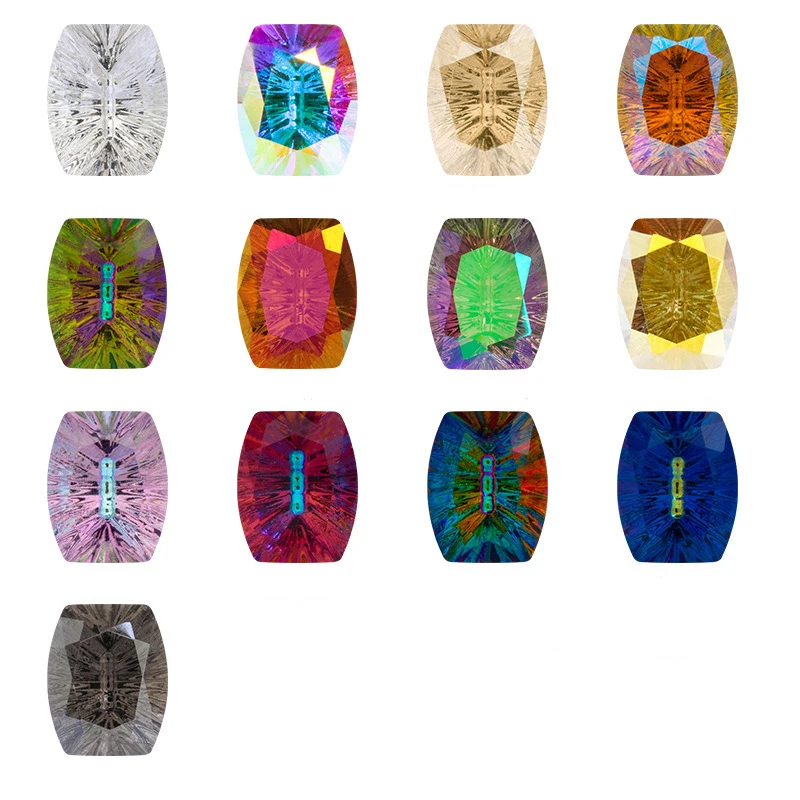 Fat Rectangular Shape Millennium Series K9 Glass Stone Point Back Glue ...