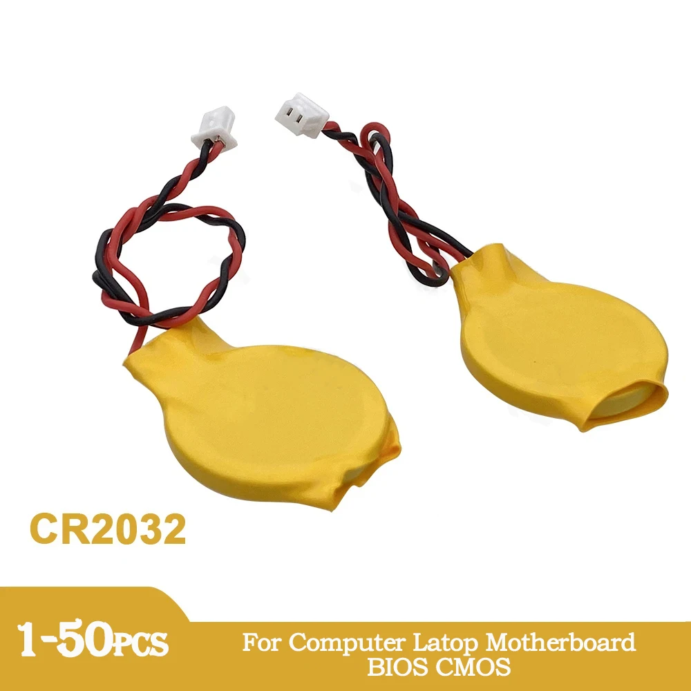 1-50pcs-CR2032-2032-Battery-Wire-2-pin-Computer-Laptop-Motherboard-BIOS ...