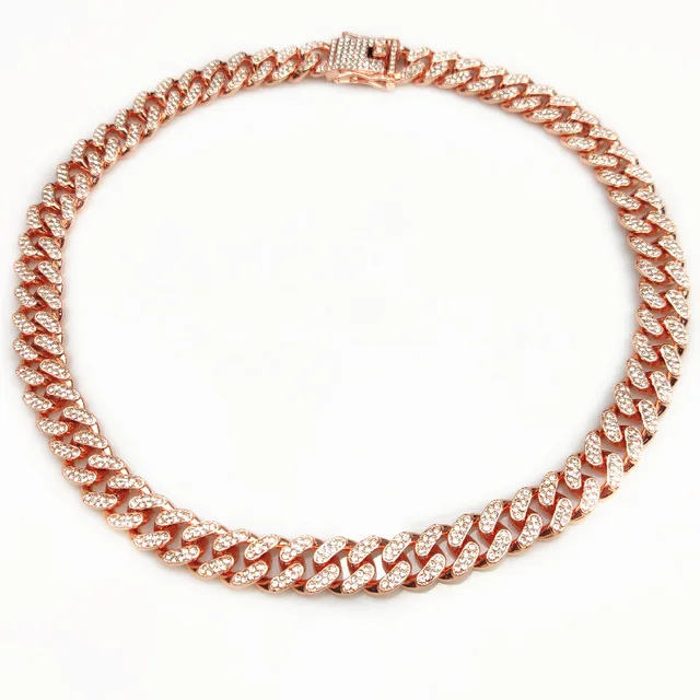 Luxury Diamond Dog Cuban Chain Collar with Design Secure Buckle Pet ...