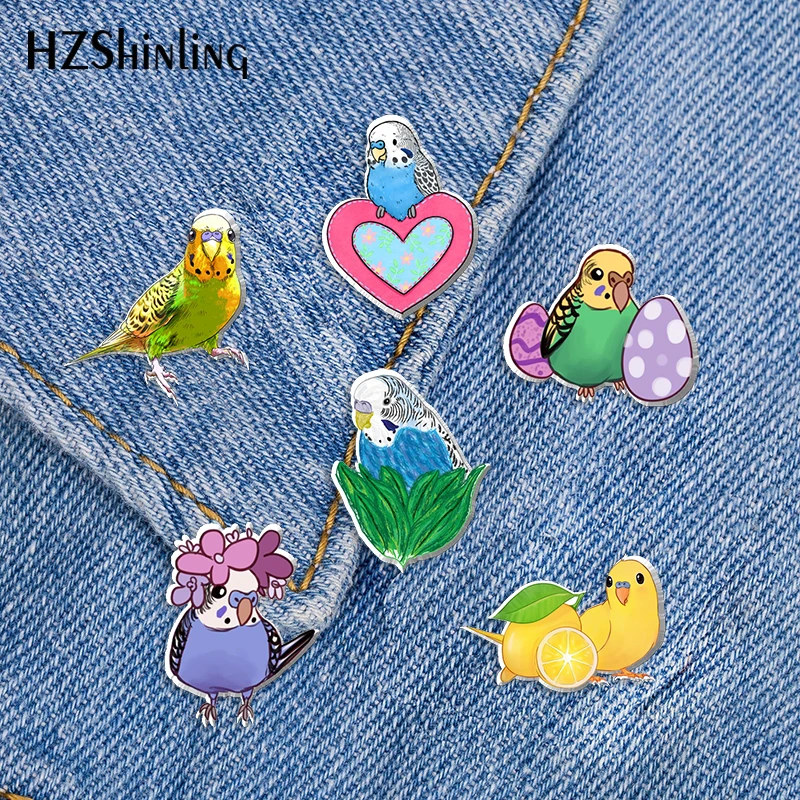 2022-New-Budgies-Acrylic-Lapel-Pin-Cute-Bird-Epoxy-Butterfly-Clasp-Pin ...