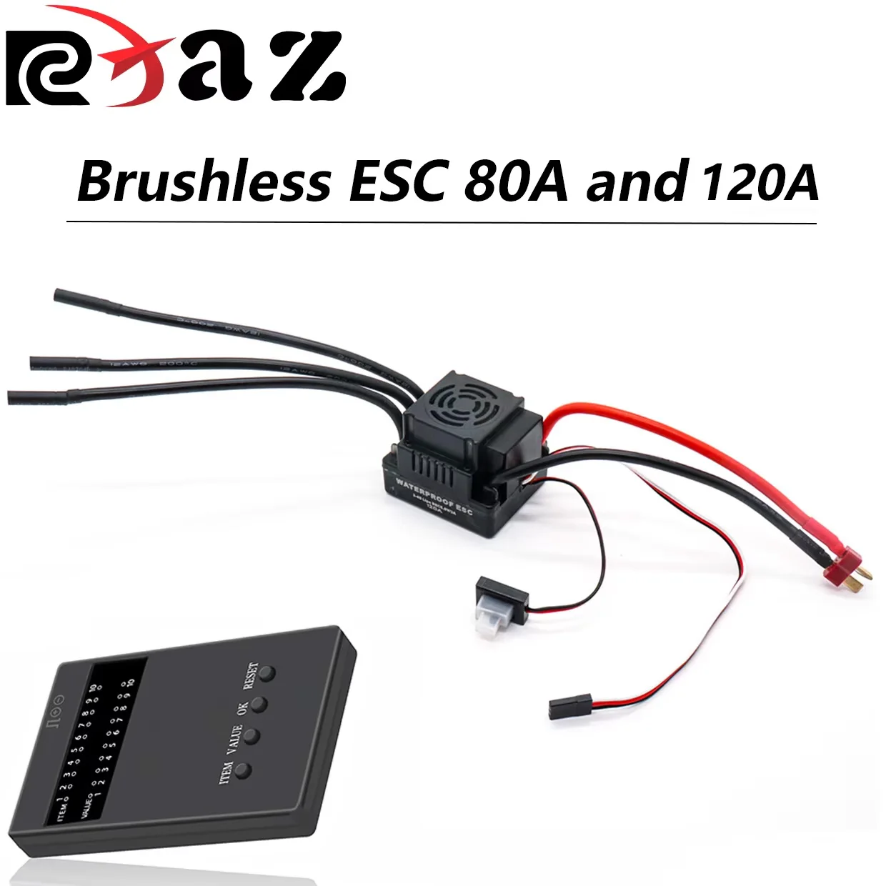 RCXAZ 80A, 120A waterproof brushless ESC suitable for RC crawling cars ...