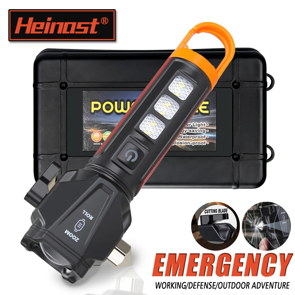 Tactica LED Flashlight w/ Safety Hammer & Seatbelt Cutter, SOS Red ...
