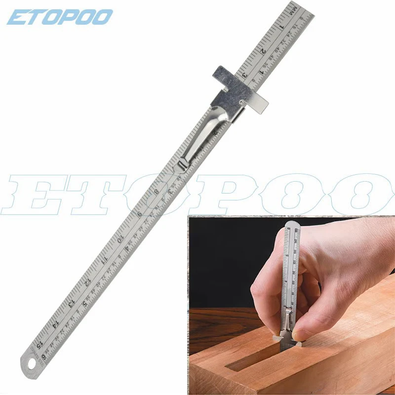 6 Inch Hole Height Portable Length Ruler Pocket Measuring Tool Depth ...