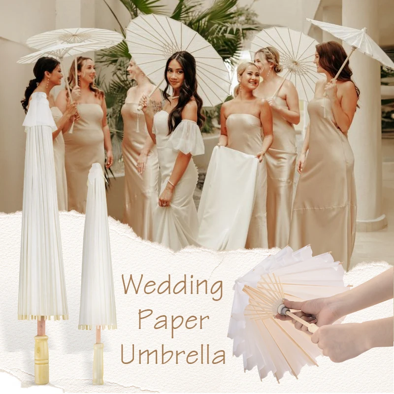 6PCS-60-84cm-Paper-Parasol-Wedding-Paper-Umbrella-Party-Favor-Bamboo ...