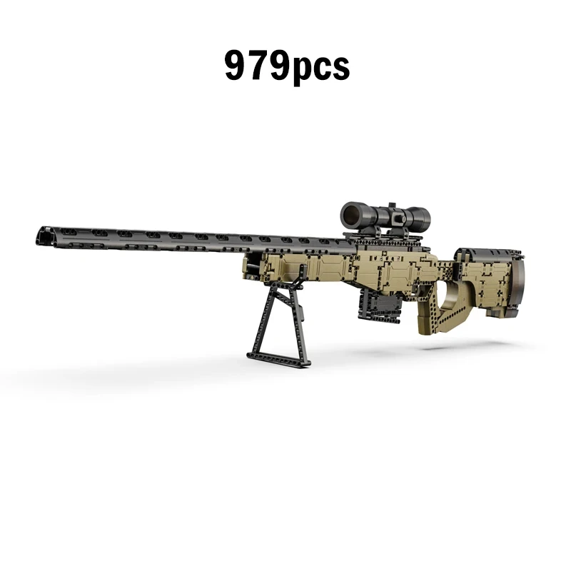 Cada 979 piezas de bloques de construcción de rifle de francotirador de arma militar de policía ...