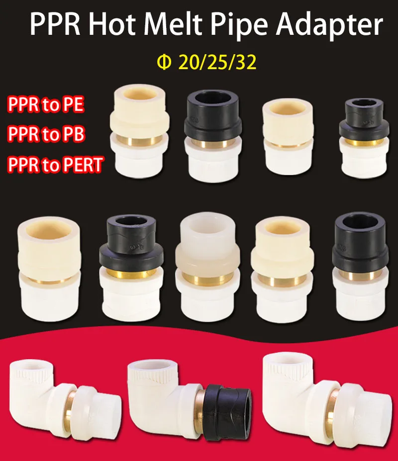 20/25/32mm PPR to PE/PB/PERT Reducer Straight Connector Water Pipe ...
