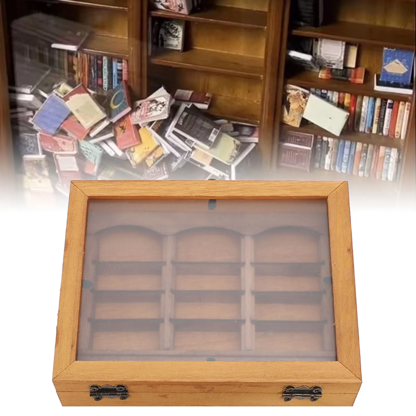 Miniature Book Boxes Display Case Cabinet Anxiety Relief Books Shaking ...