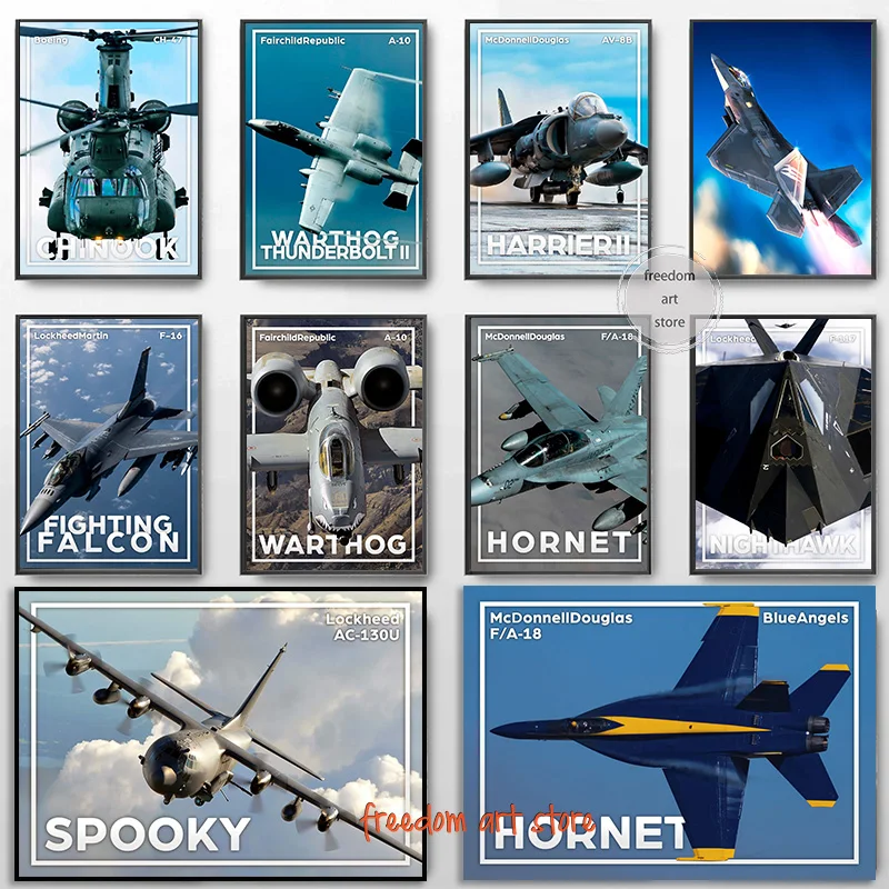 Retro-Airplane-Aircraft-F16-Fighting-Falcon-Thunderbolt-117-NightHawk ...