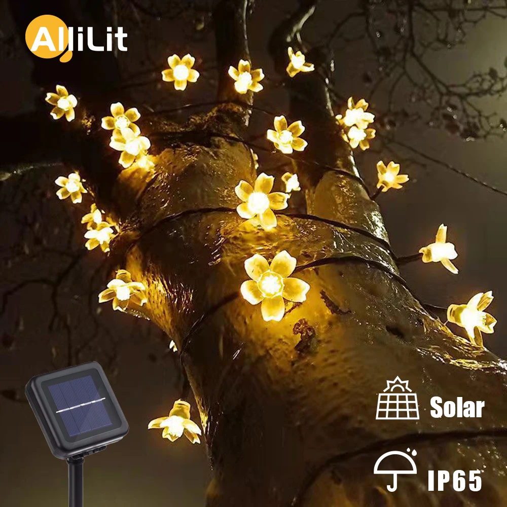 Solar Floral Garlands Light 5m 7m 12m Flower Solar Lamp Power LED ...