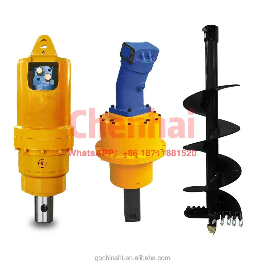 Post-Hole-Backhoe-Excavator-Attachment-Hydraulic-Earth-Auger-Ground ...