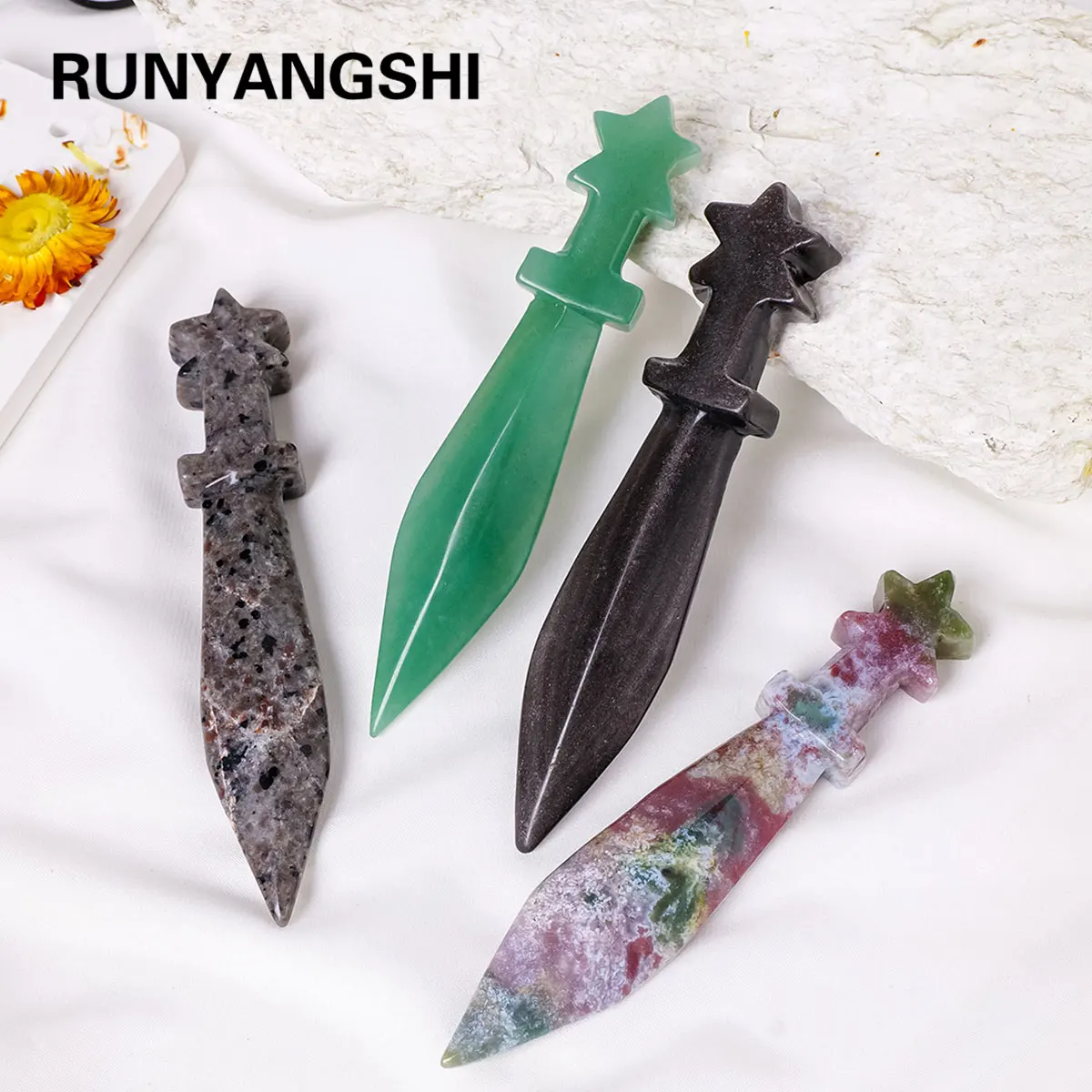 1PC-Natural-Crystal-Amethyst-Dagger-Original-Stone-Model-Knife ...
