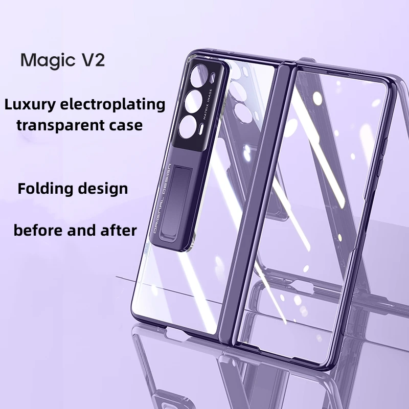 Luxury-Plating-Case-For-Honor-Magic-V2-Folding-Flip-Clear-Phone-Case ...