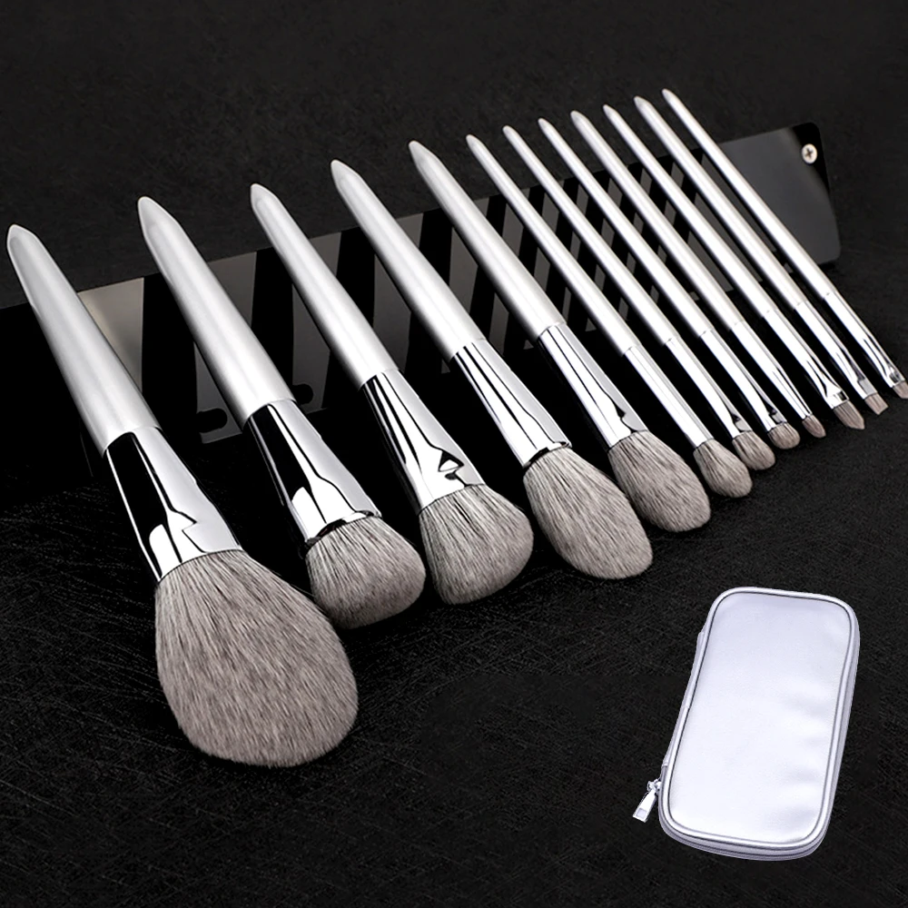 KLINA 12PCS Makeup Brushes Kit Professional Natural Goat Hair ...