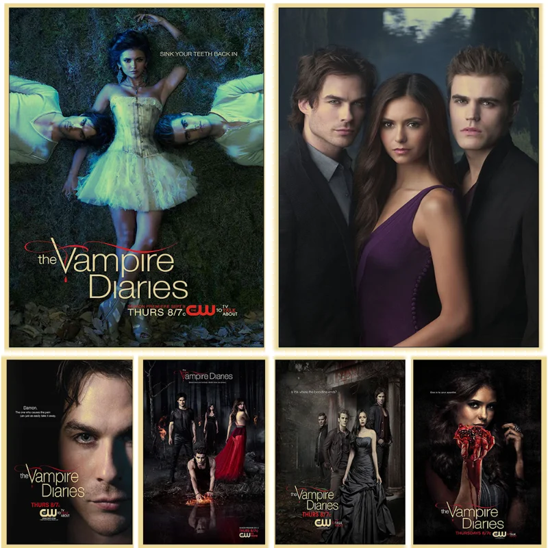 The-Vampire-Diaries-arte-de-TV-de-pel-cula-cl-sica-decoraci-n-del-hogar ...