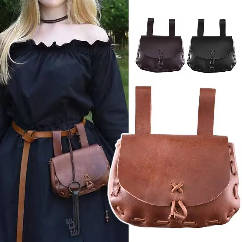 Medieval Renaissance Style Waist Bag PU Leather Vintage Medieval Pouch ...