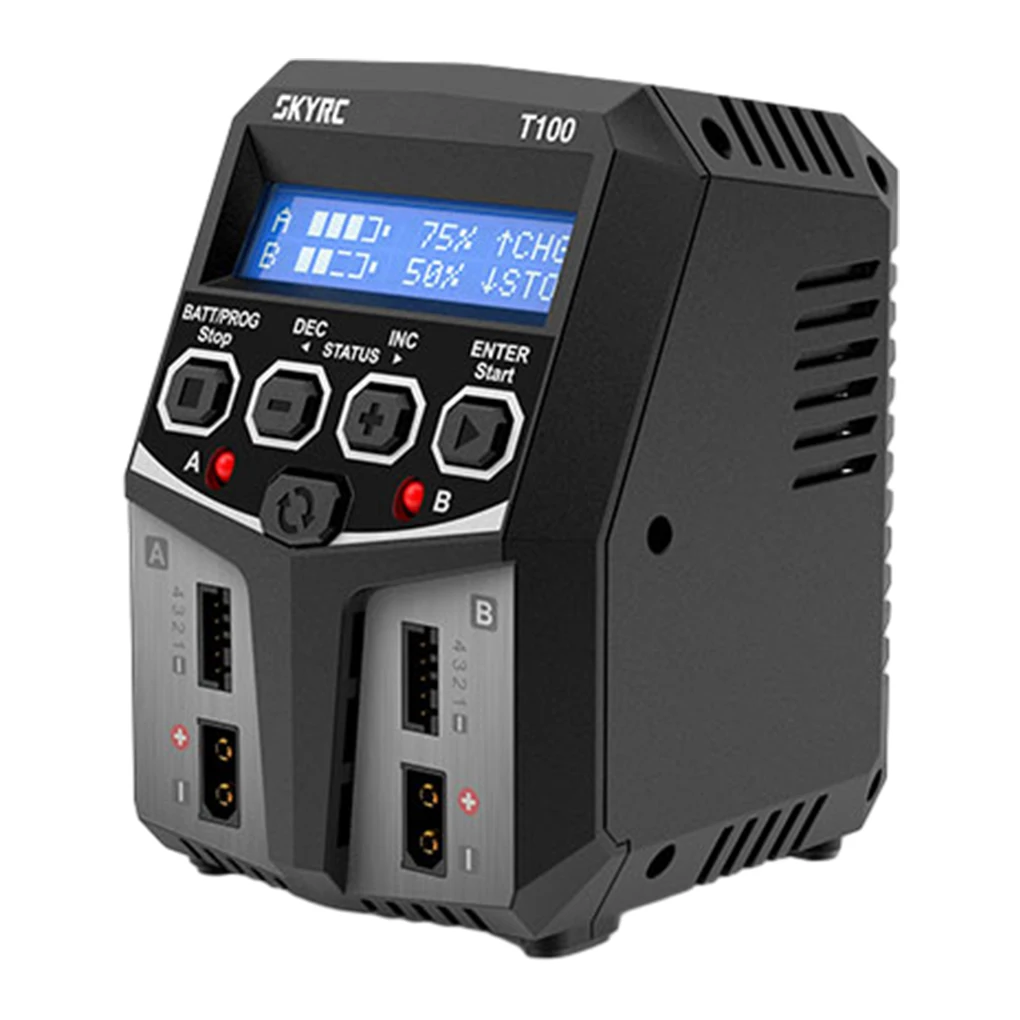 SKYRC-T100-AC-Lipo-Battery-Balance-Charger-Dual-5A-2X50W-for-2-4S-NiMH ...
