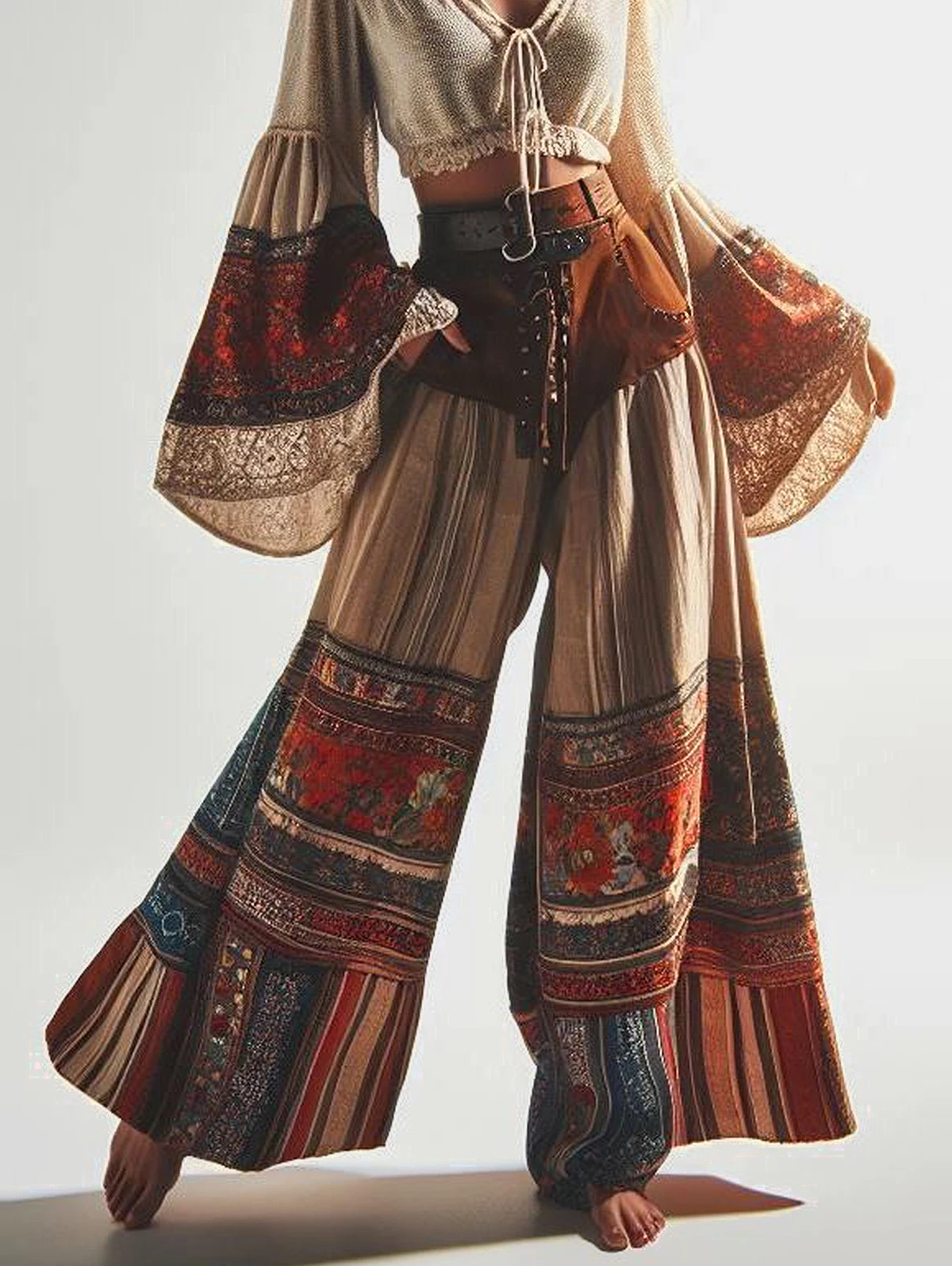 Bohemian-Summer-Floral-Printed-Trousers-Women-Wide-Leg-Pants-Casual ...