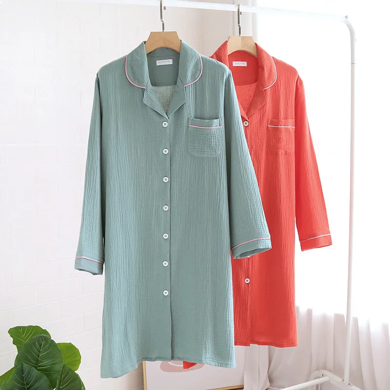Cotton Nightshirts Women Nightgowns Sleepwear Autumn Sleepshirts Female ...
