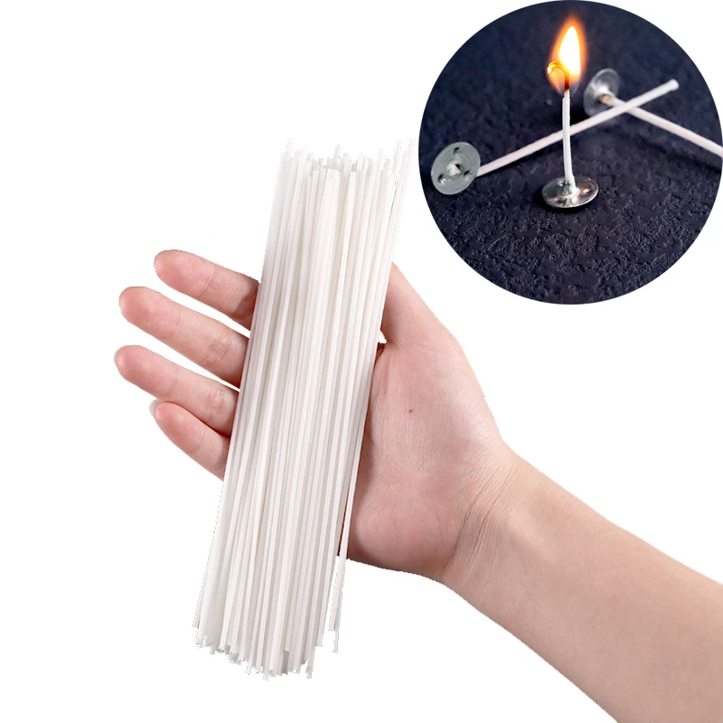 100pcs /set Waxed Cotton Candle Wicks Set Smokeless Wax Core Diy Soy ...