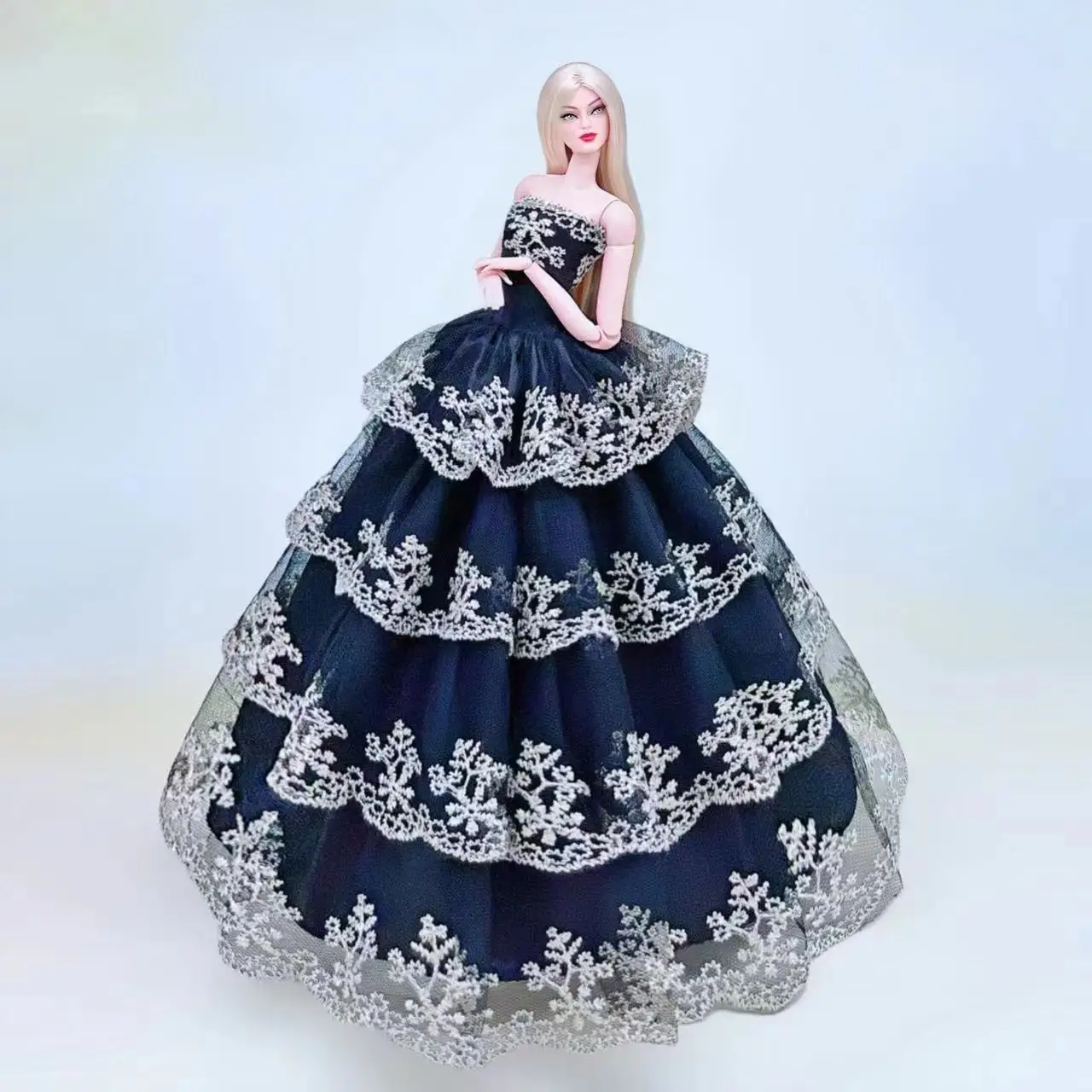 for-barbie-evening-dress-barbie-doll-dresses-clothes-lot-wedding-dress ...