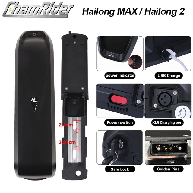 Originele 48V-batterij 48V 20AH 52V ebike-batterij 36V Hailong Max 40A ...