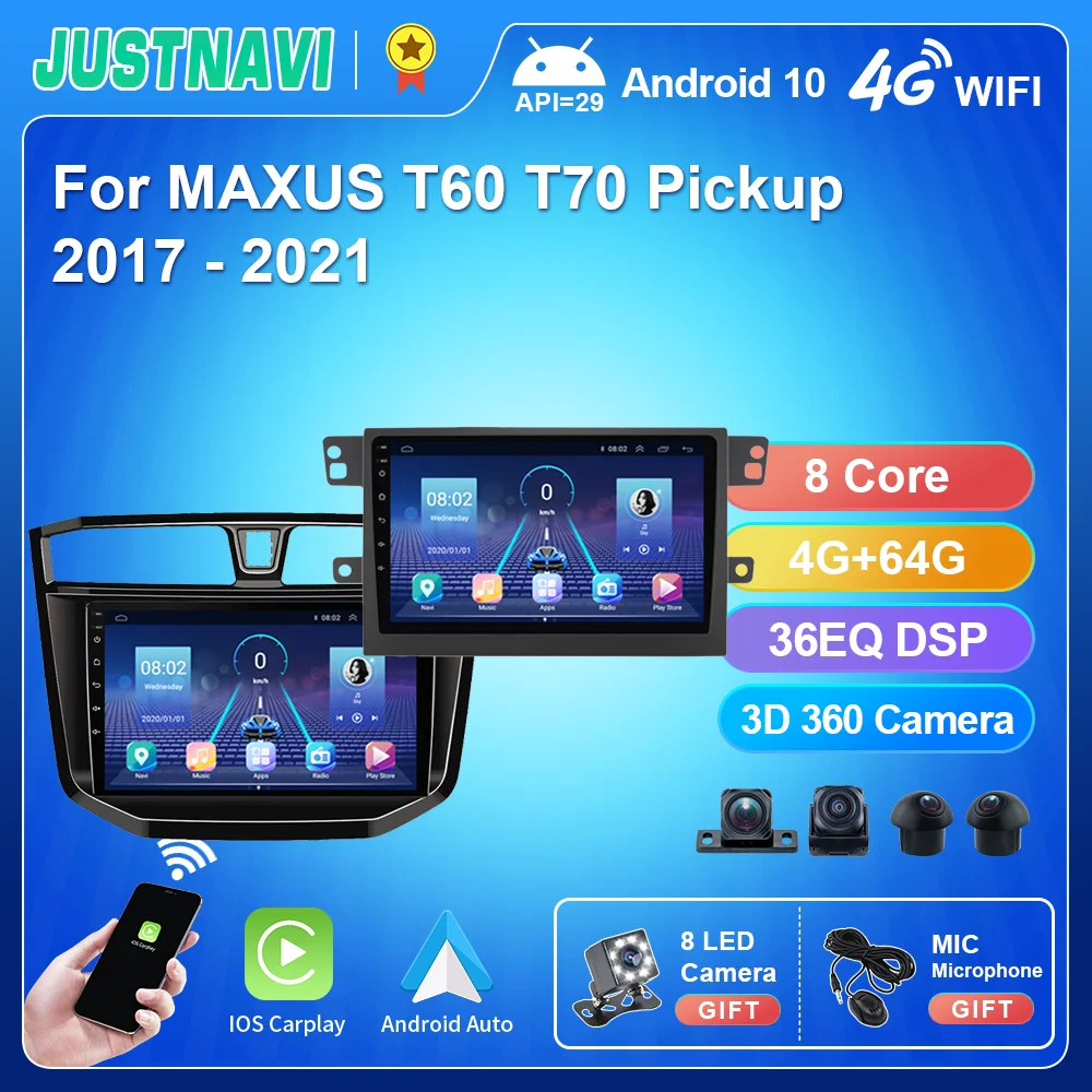 JUSTNAVI-reproductor Multimedia QT5 para coche MAXUS T60 T70 Pickup 2017-2021, navegación GPS ...