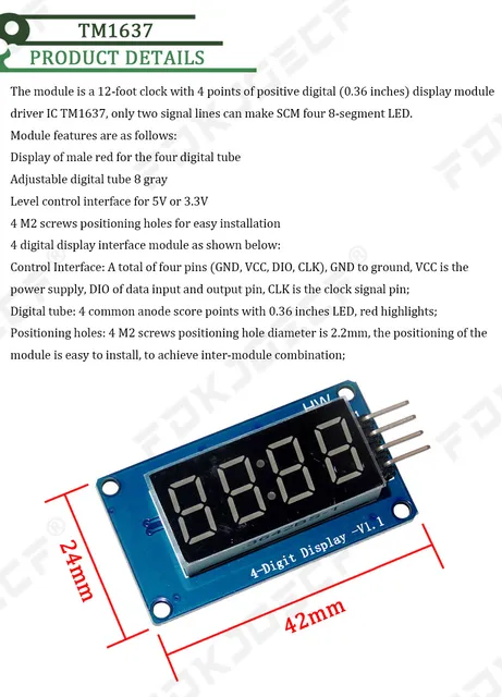 RFT LED Segmented Displays Red/Blue/Green Board MAX7219 8 Digit LED ...