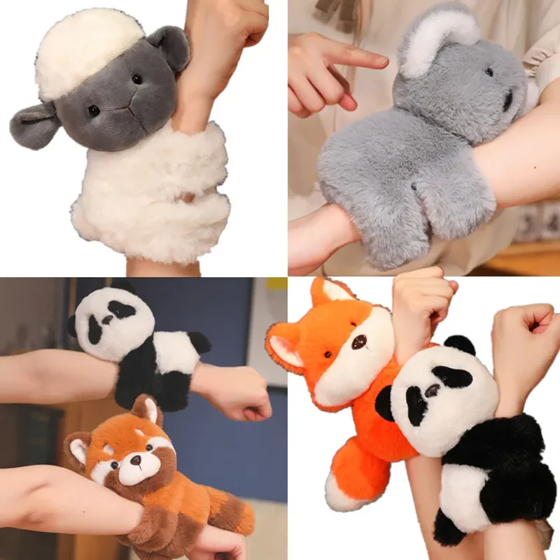 Creative Stuffed Animals Raccoon Fox Husky Cat Monkey Papa Circle Toy ...