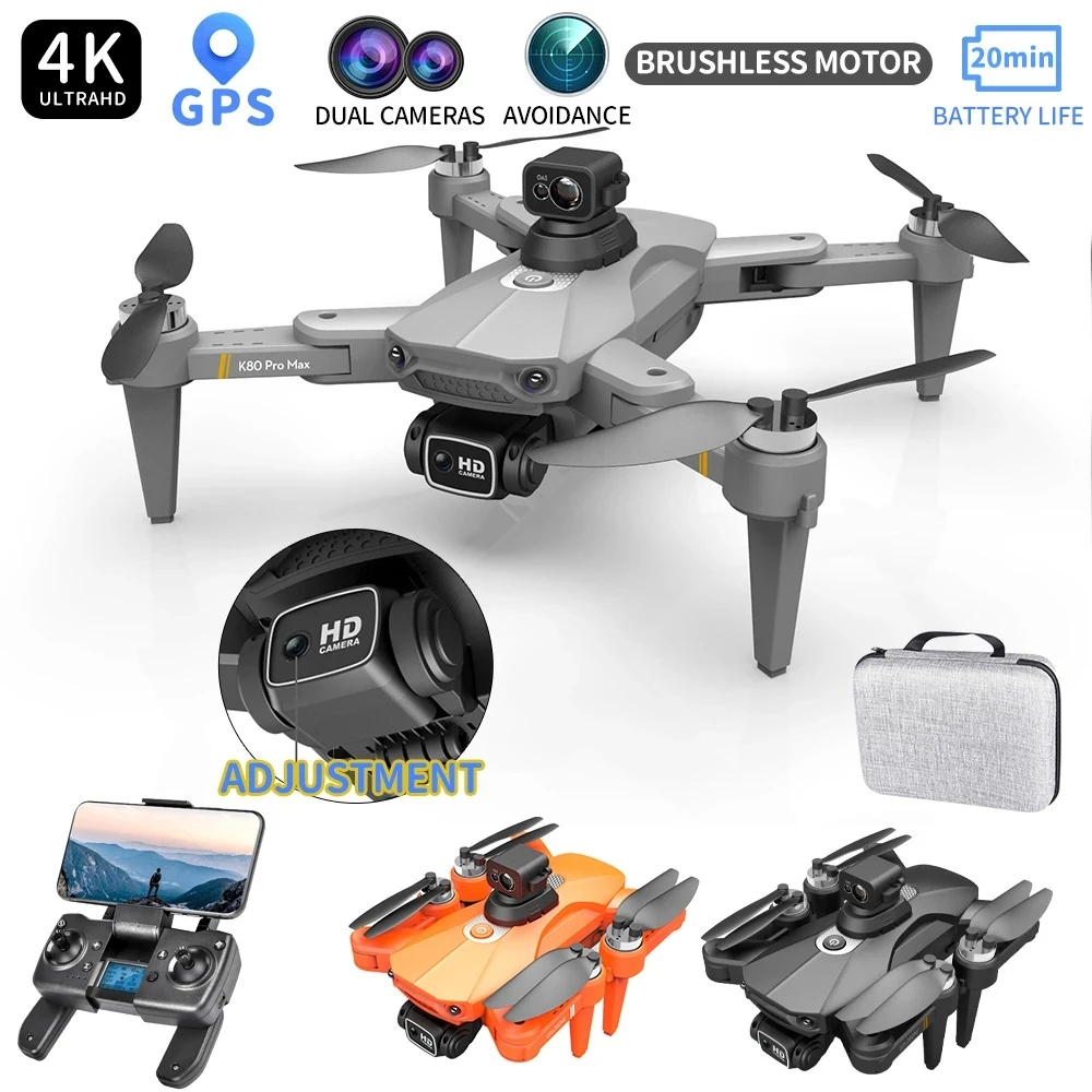 Dron K80 PRO con GPS, 5G, 4K, cámara HD, fotografía aérea profesional, Motor sin escobillas ...