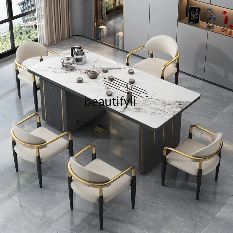 Light-Luxury-Stone-Plate-Tea-Table-Chair-Combination-Tea-Table-Office ...
