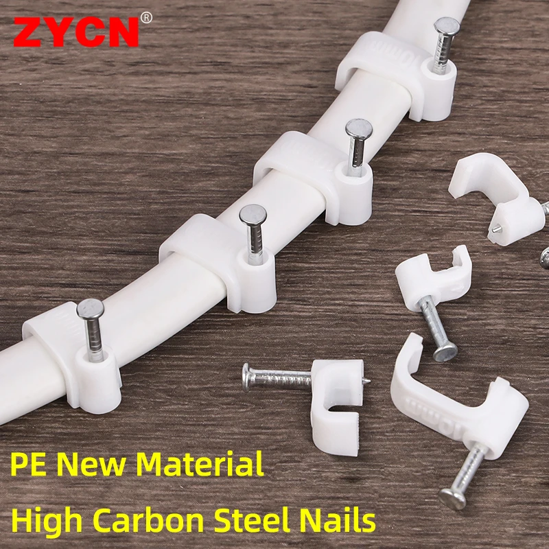 100PCS Square Cable Wire Clip 4/ 6/8/10mm Plastic Management Electrical ...