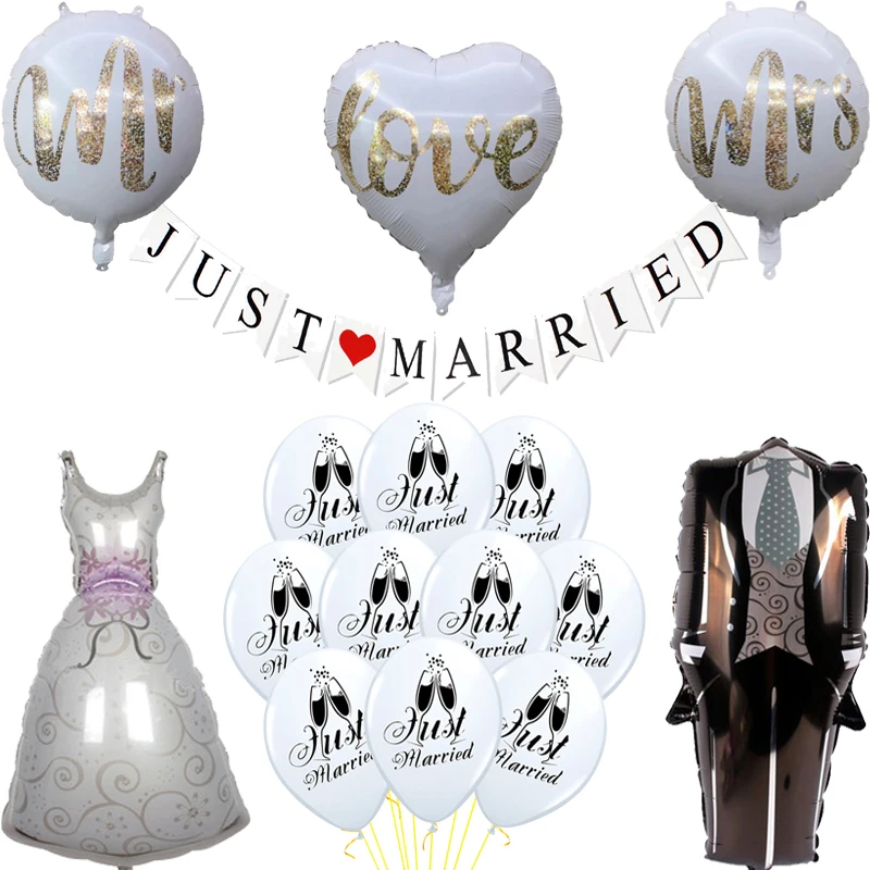Bride-and-Groom-Wedding-Theme-Decoration-Foil-Balloon-Just-Married ...