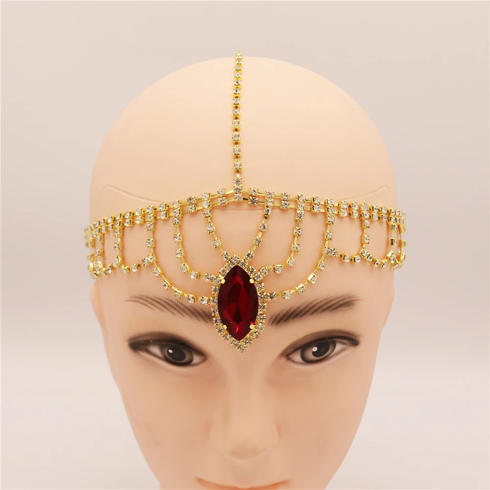 Fashion Jewelry Rhinestone Water Drop Pendant Forehead Head Chain ...