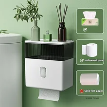 Wall Mount Toilet Paper Holder Shelf Waterproof Toilet Tissue Box Roll ...
