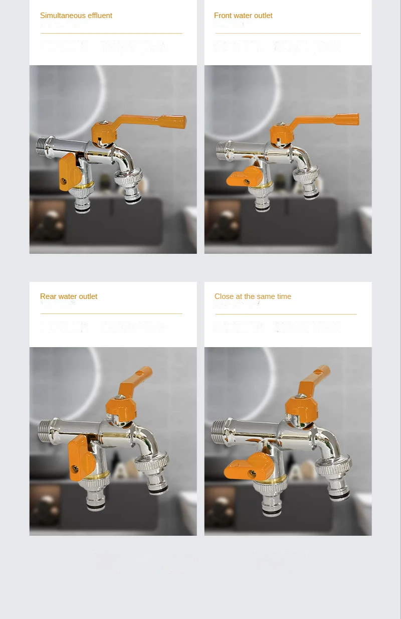 Set accessoires,Robinet anti-gel en cuivre 1 en 2,Machine à laver en ...