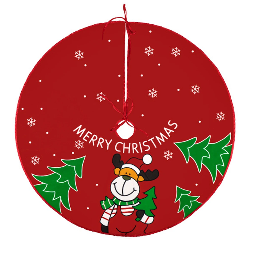 60/70/90cm Christmas Tree Skirt Red Christmas Tree Foot Cover Snowflake ...