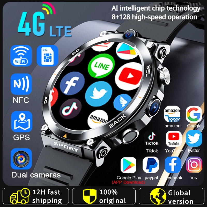 4G-LTE-Smartwatch-with-Wifi-Download-APP-Software-Dual-Camera-Video ...