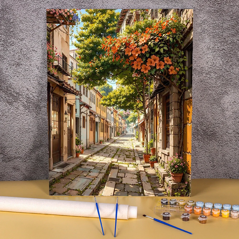 Coloring-By-Number-On-Canvas-Town-Scenery-Kits-For-Adults-Handpainted ...