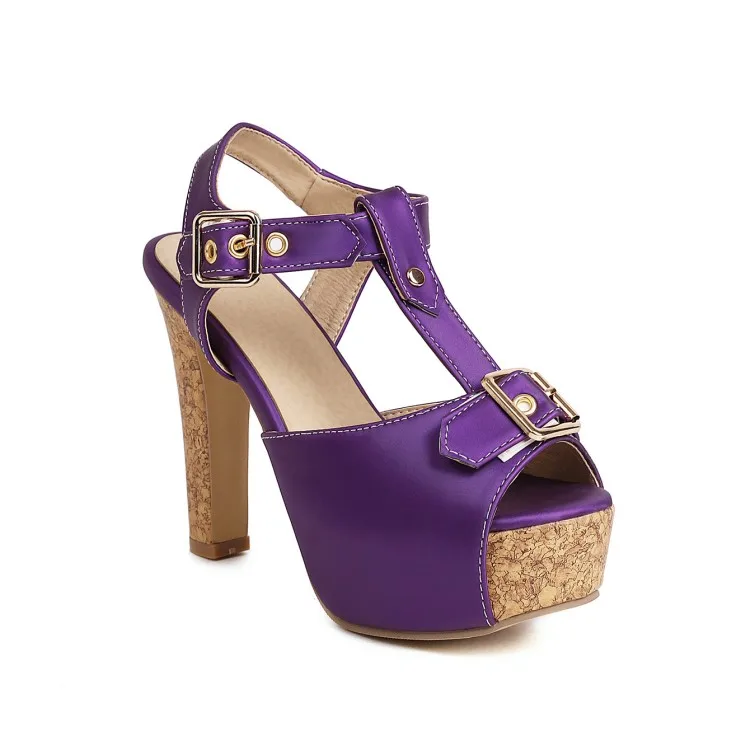 Oversize Large Size Big Size Simple Thick Heel Sandals High Heels ...