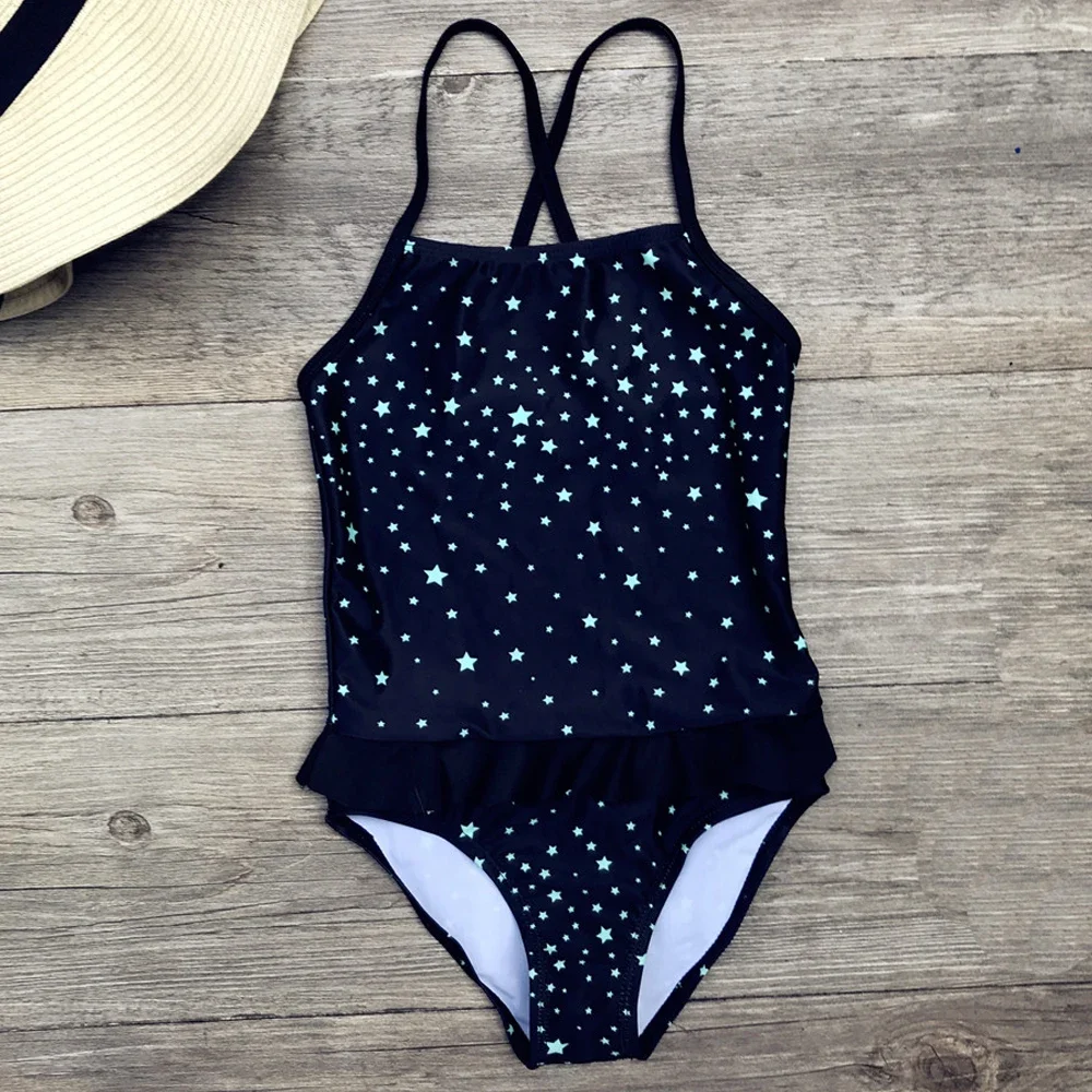 5-12Y-Swimming-Suit-For-Girl-One-Piece-Swimsuits-Star-Pattern-Kids ...