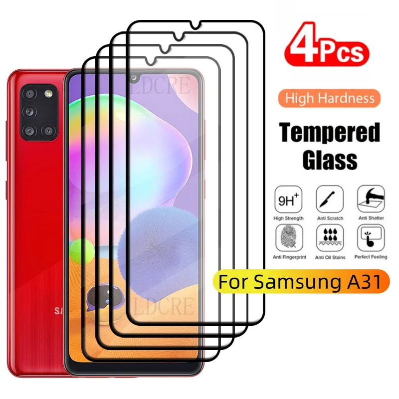 4Pcs For Samsung A31 Glass Samsung Galaxy A31 Tempered Glass 9H ...