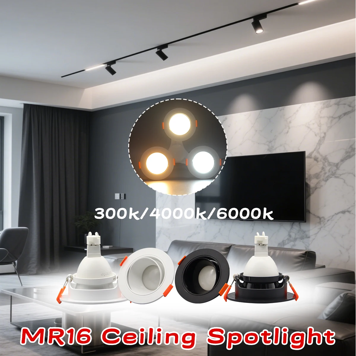 4-20pcs Spot light MR16 12V 24V 5W LED Ceiling Spotlights Energy Saving ...